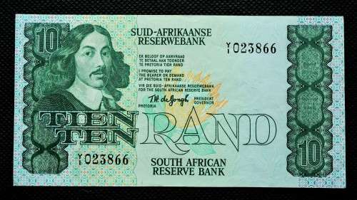 TW de Jongh - 1978 T.W. de JONGH .R10 Replacement Banknote Y/1 Grade ...