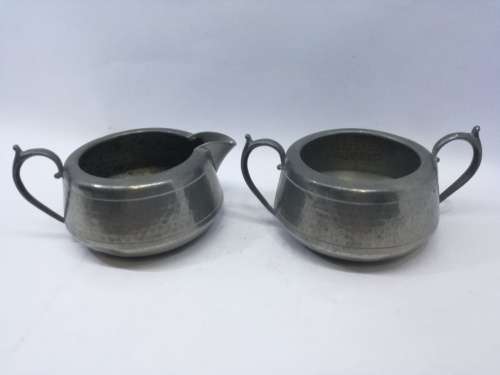 Pewter - Hand hammered old English pewter made in England milk and ...