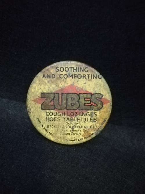 Tin - Vintage ZUBES cough lozenges tin - Hoes Tabletjies was listed for ...