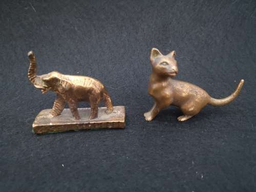Copperware - Mini bronze elephant and a cat for sale in Humansdorp (ID ...