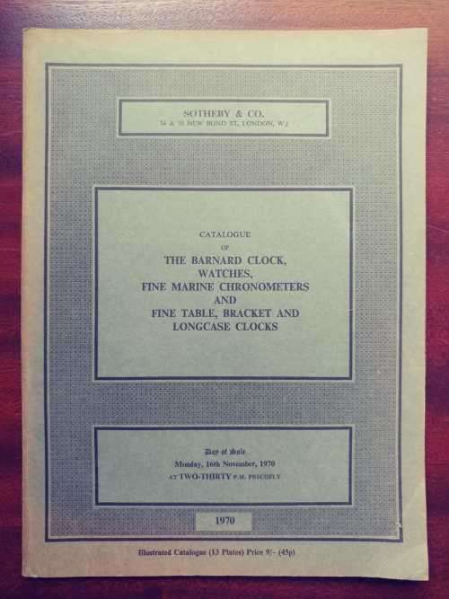 Reference - Sotheby and Co. 1970 Catalogue of The Barnard Clock ...
