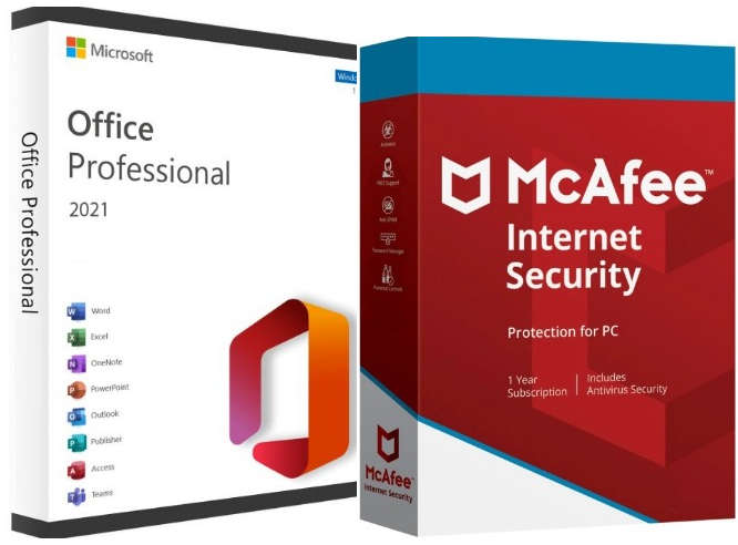 Office & Business - Microsoft Office 2021 + McAfee Internet Security ...