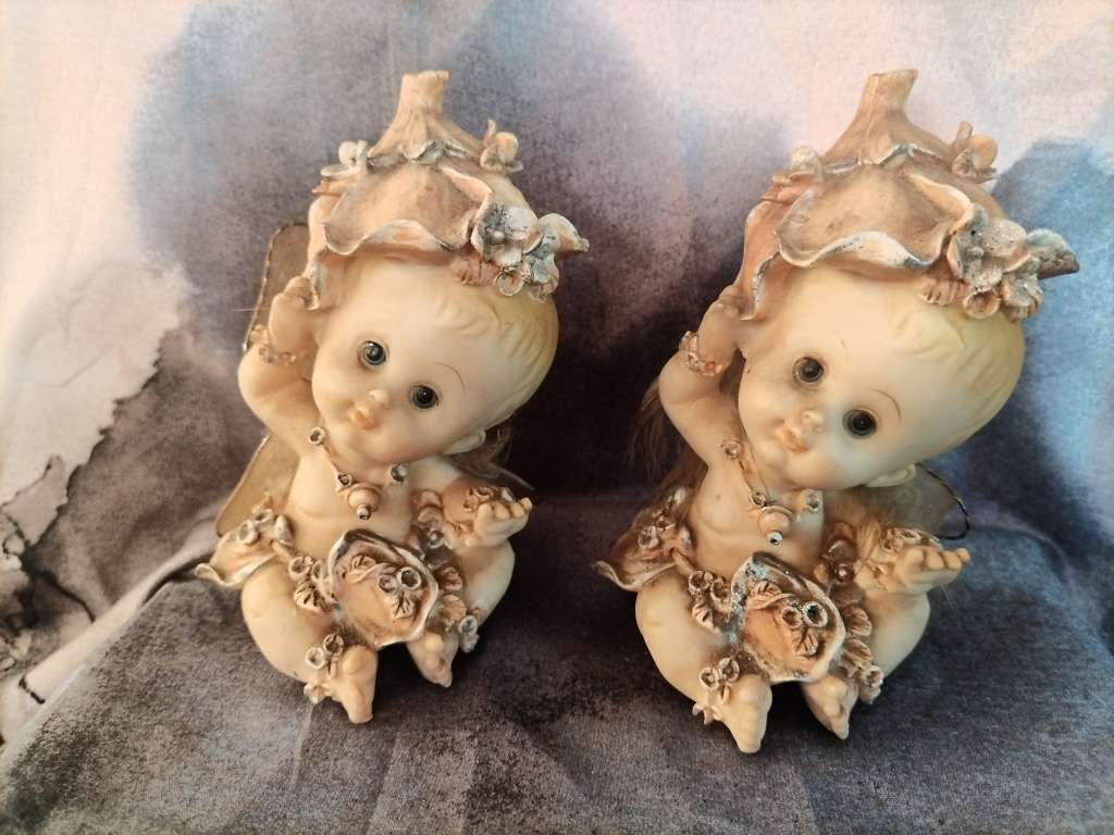 Porcelain & Ceramic - Set of two identical Garden Cherubs was listed ...