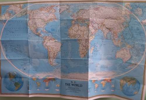 Maps - 1988 Folded Wall Map of The World Published By National ...