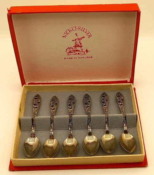 Silver - Vintage Nickel Silver Spoon set made in Holland - Boxed was ...