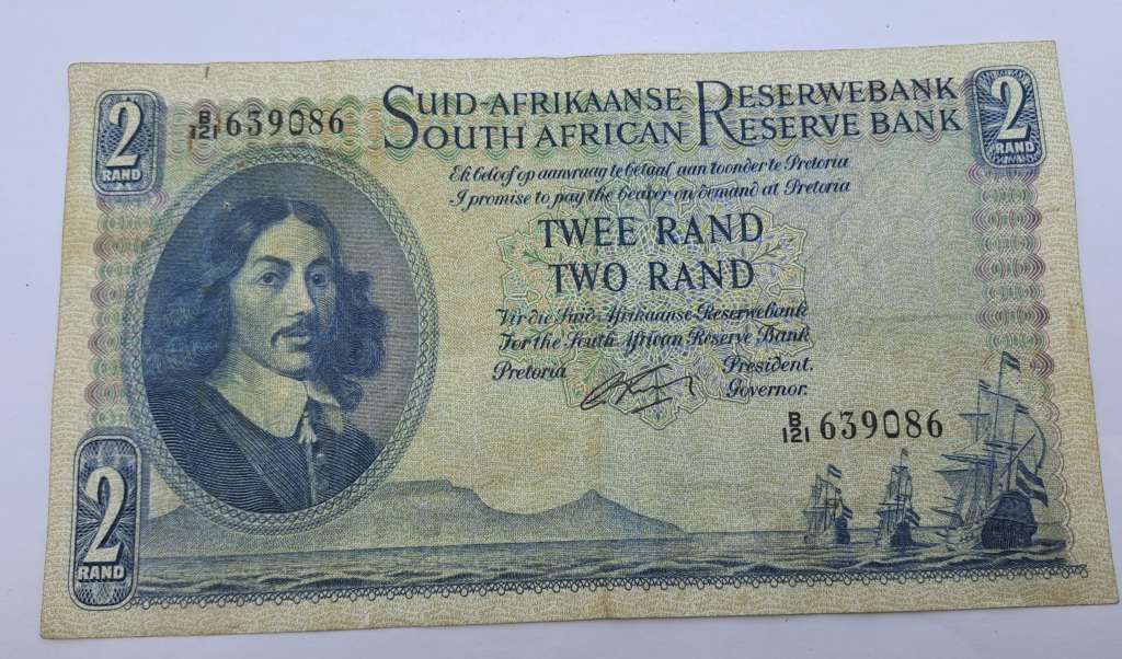 MH de Kock - 1961 South Africa-R2 Bank Note -2 Rand Afrikaans - English ...