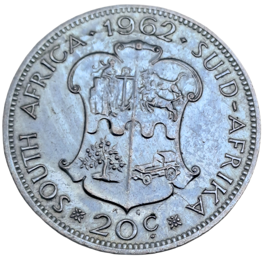 Twenty Cent - 1962 South Africa SILVER 20 Cents 1st decimal series was listed for R90.00 on 11 ...