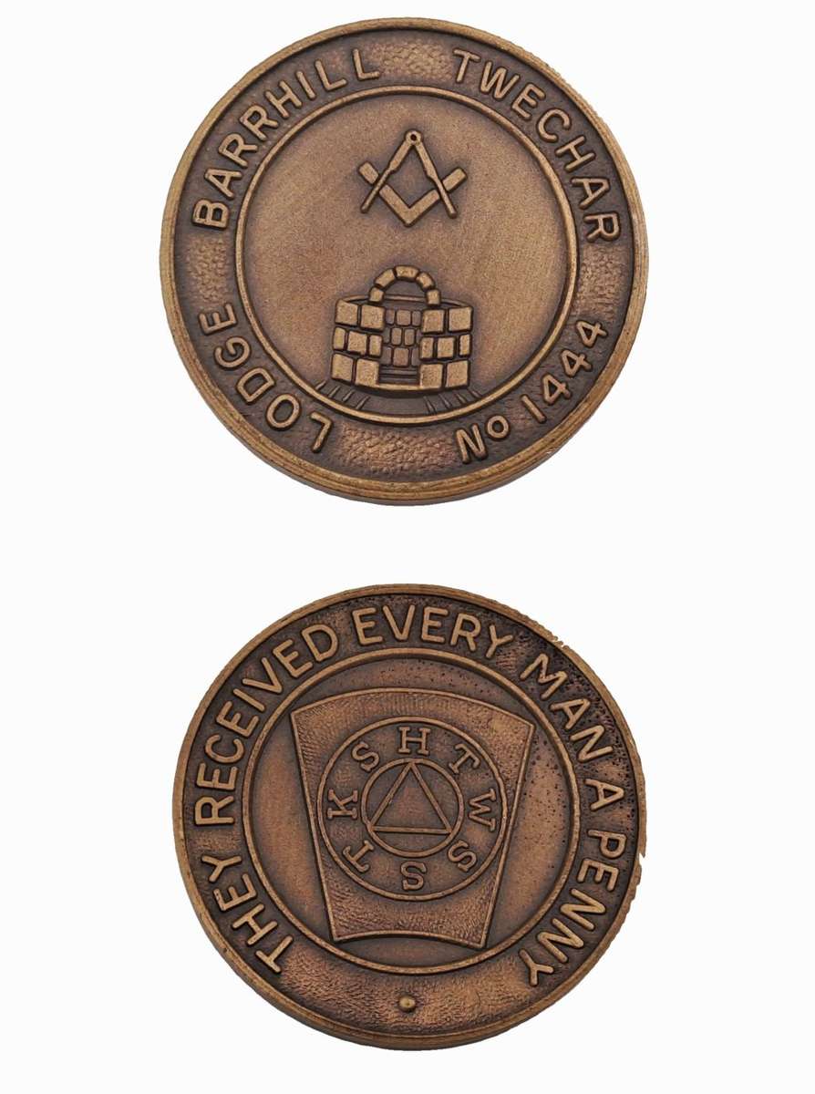 Tokens - Vintage Masonic Penny Lodge Barrhill Twechar No 1444- for sale ...