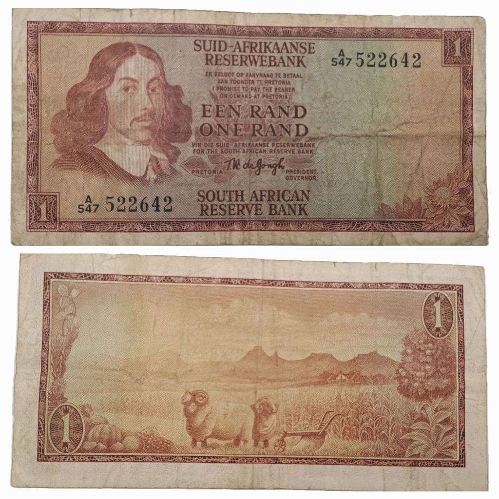 TW de Jongh - 1966 TW de Jongh South Africa 1 Rand- R1 -Afrikaans ...
