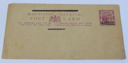 Mauritius - Unused antique Mauritius postcard with 6 cent printed stamp ...