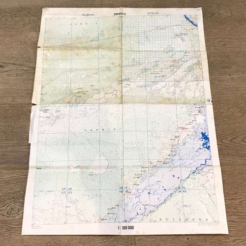 Other Militaria - SADF map of Caprivi - compiled by JARIC - drawn and ...