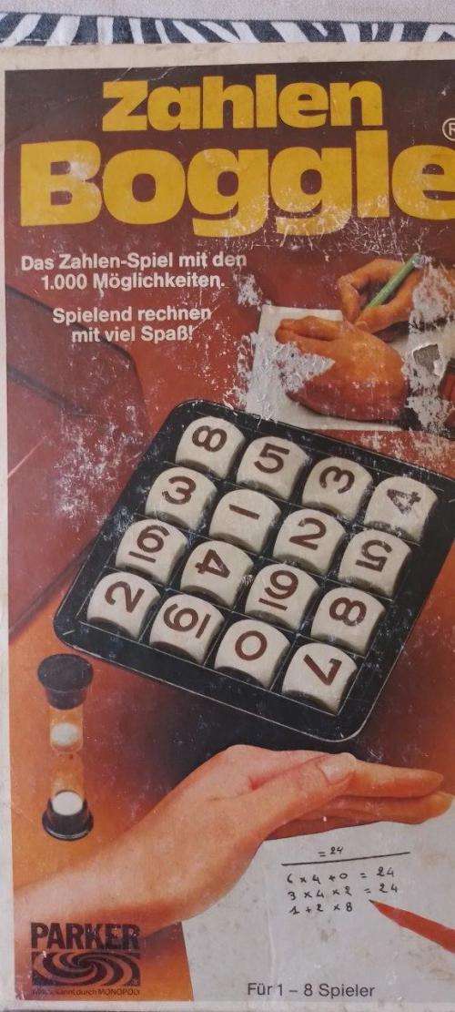 Word Games - Vintage Zahlen Boggle - 1981 - Parker Brothers - Numbers ...
