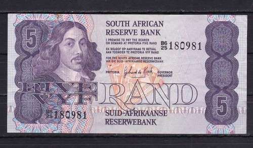 GPC de Kock - FIVE RAND - GPC DE KOCK - 1984 - 3RD ISSUE - B6 SERIES ...