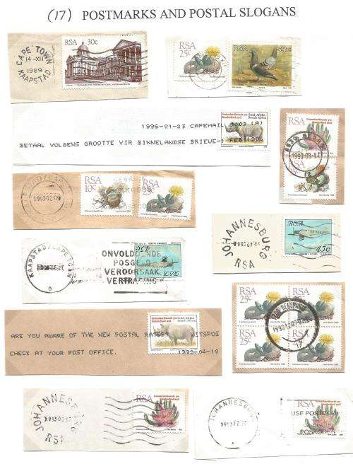 Republic of South Africa - RSA-Bulklot-Used-Postmarks-Slogans-Cancel ...