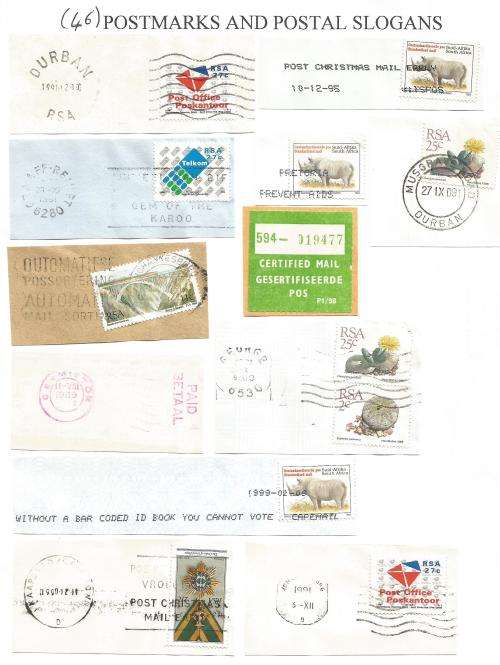 Republic of South Africa - RSA-Bulklot-Used-Postmarks-Slogans-Cancel ...