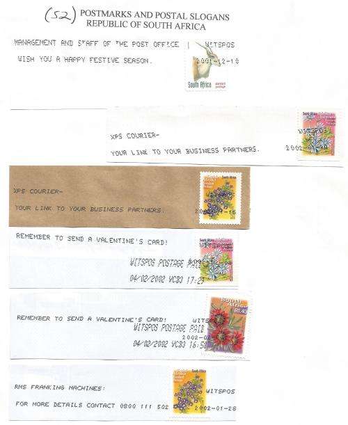 Republic of South Africa - RSA-Bulklot-Used-Postmarks-Slogans-Cancel ...