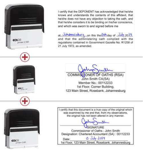 Other Stationary & Supplies - Commissioner of oaths stamp set - 3x ...