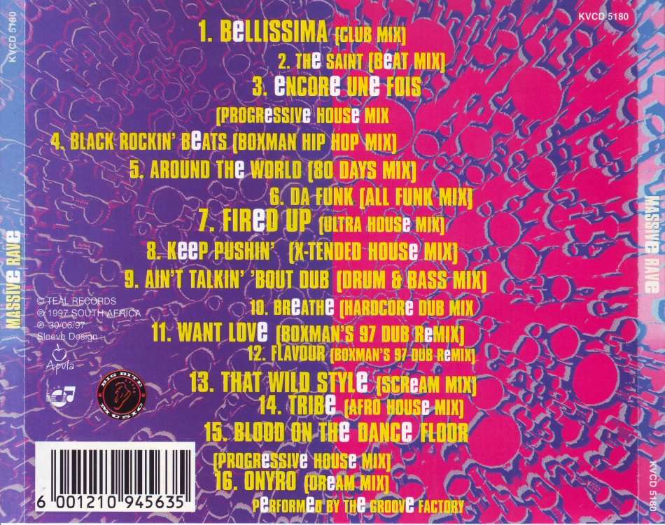 Dance - MASSIVE RAVE - Compilation (CD) KVCD 5180 NM (FREE BULK ...