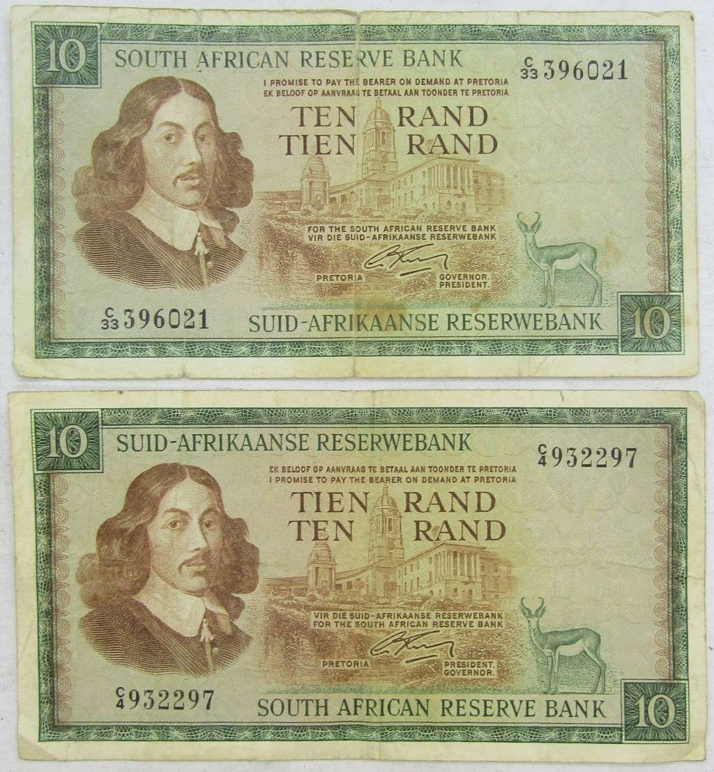 G Rissik - G.Rissik Pair of 2nd Issue rarer R10 notes with both ENG/AFR ...