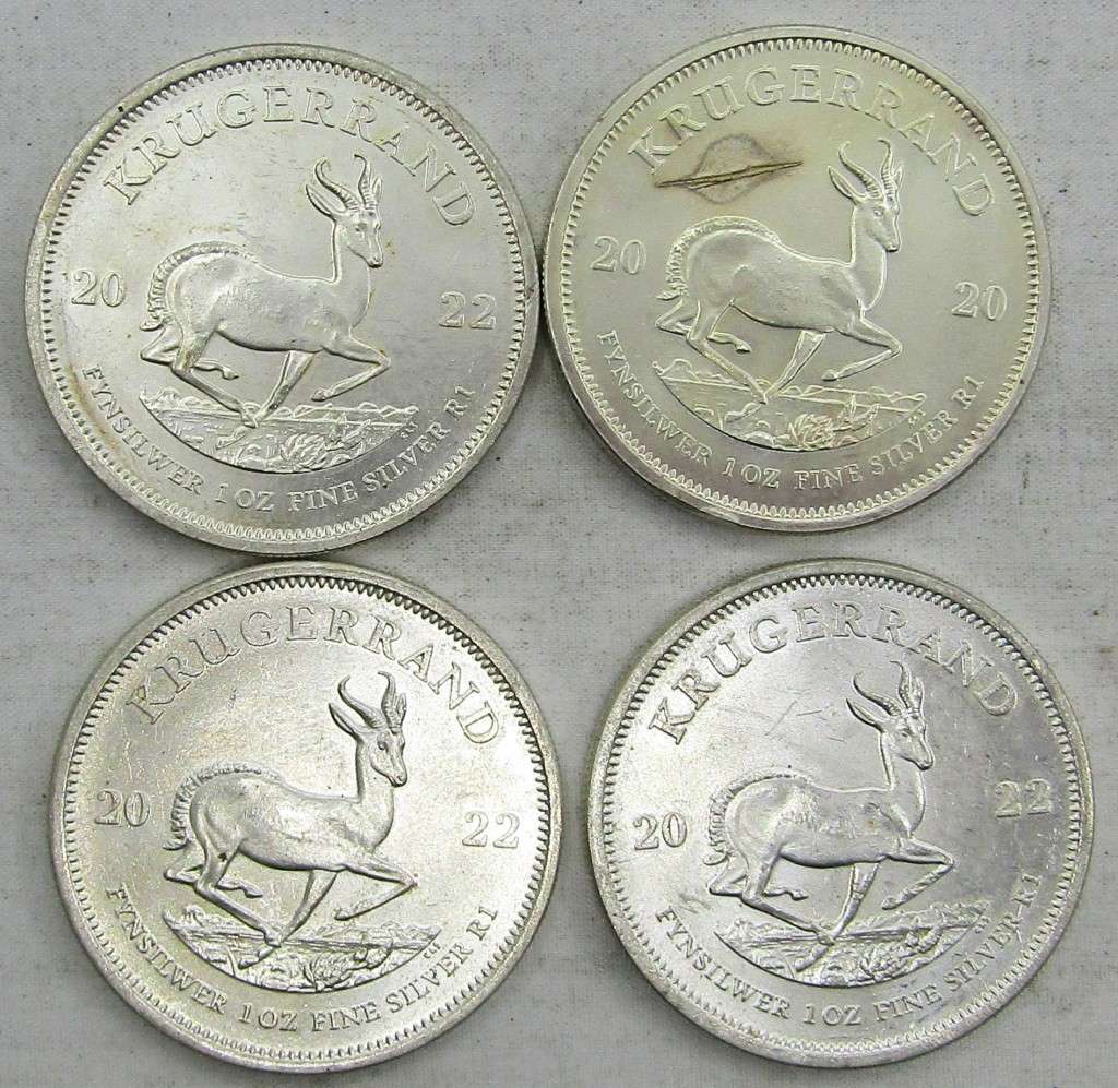 1 Oz - 4 x 1 Ounce Silver Kruger Rands 3x2022,1 x2020-Bid is for all 4 ...