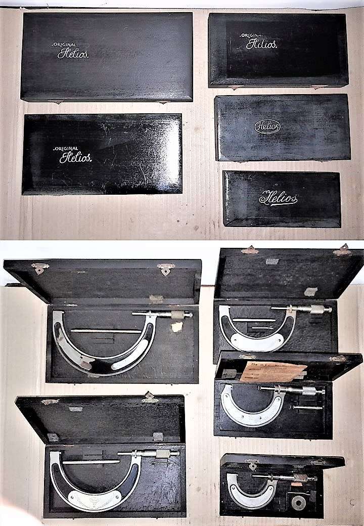 Tools - Set of 5 Helios micrometers with original boxes - sizes: 1`-2 ...