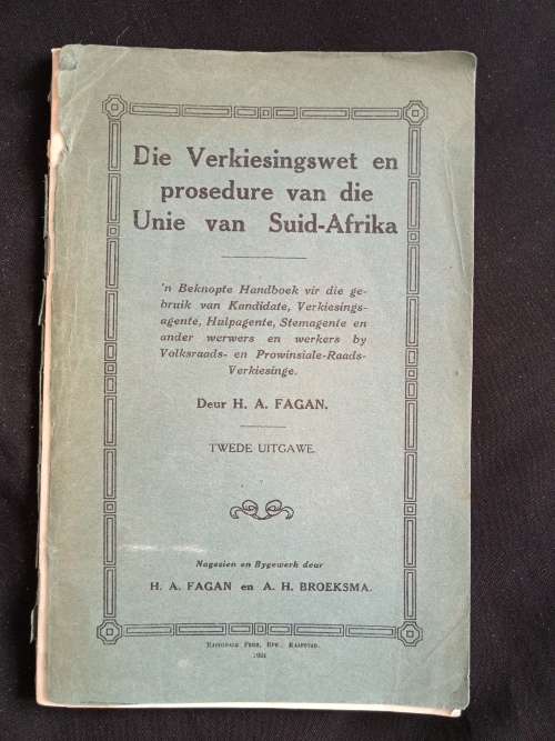 Afrikaans Non-Fiction - Die Verkiesingswet en Prosedure van die Unie ...