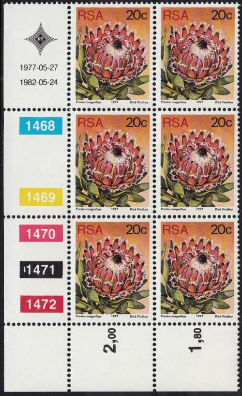 Republic of South Africa - RSA 1977 3rd DEFINITIVE ISSUE 20c CONTROL ...
