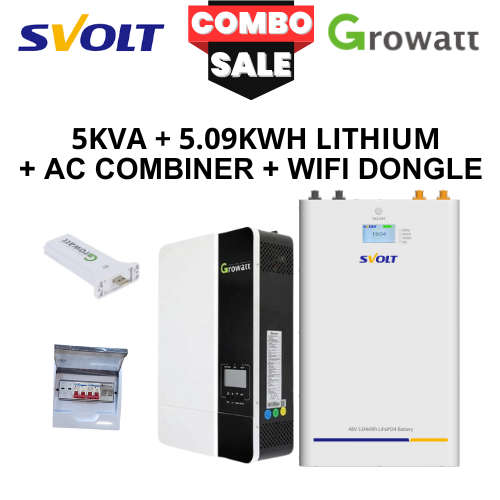 Inverters - 5KVA Growatt Hybrid Inverter + 5.09kWh 48V SVOLT Lithium ...
