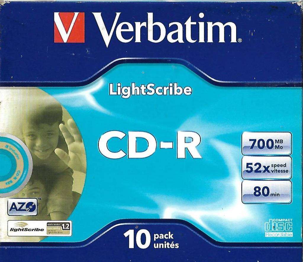 Blank Discs - VERBATIM CD-R LIGHTSCRIBE BLANK RECORDABLE DISCS 10-PACK ...