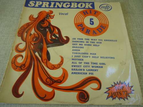 Pop - SPRINGBOK HIT PARADE VOLUME 5 - 1971 MFP STEREO LP - RARE & CLEAN ...