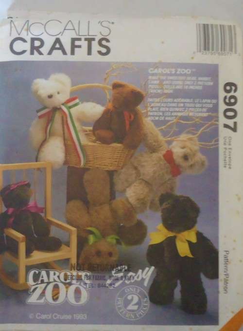 Other Knitting - McCALLS CRAFTS 6907 CAROL'S ZOO-BEAR-RABBIT-LAMB SIZE ...