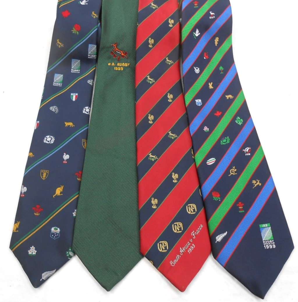 Sporting Memorabilia - FOUR DIFFERENT RUGBY NECK TIES INCLUDING IRB ...