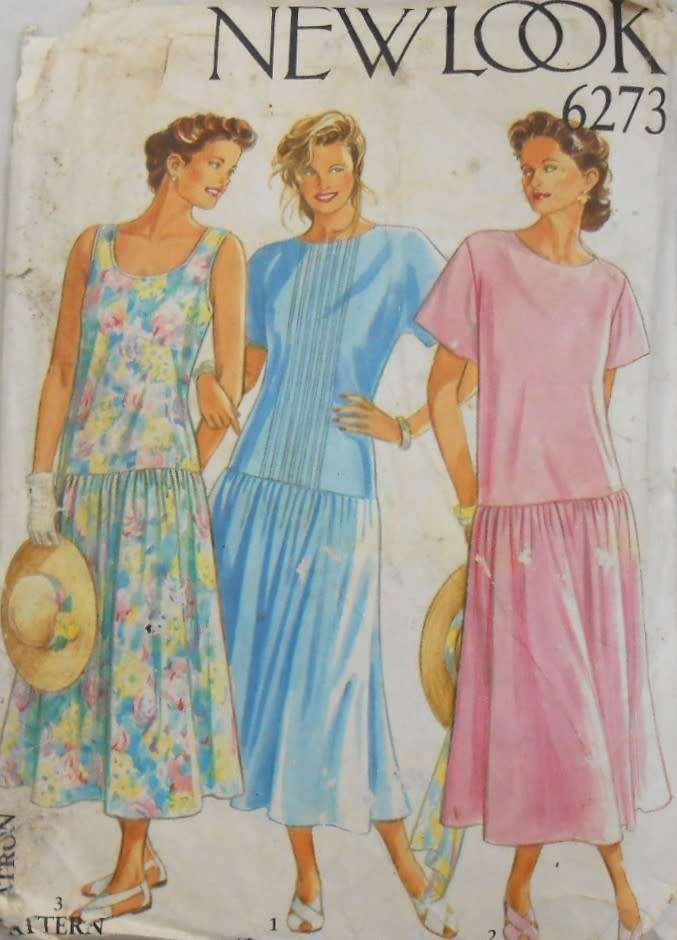Patterns - NEW LOOK PATTERNS 6273 DRESS-HIP WAISTLINE SIZES 8-18 ...