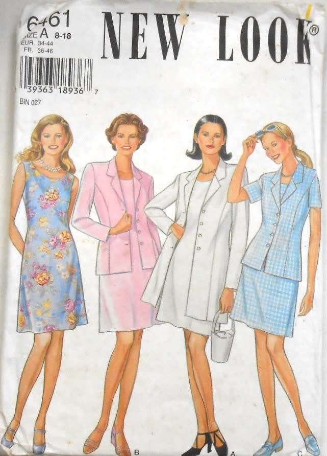 Patterns - NEW LOOK PATTERNS 6461 SHIFT DRESS-LONG & SHORT JACKET SIZE ...