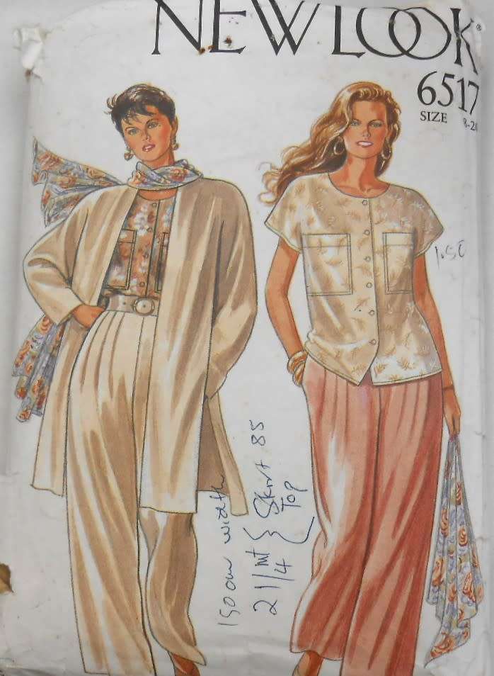 Patterns - NEW LOOK PATTERNS 6517 JACKET-TOP-PANTS-SCARF SIZE 8-20 ...
