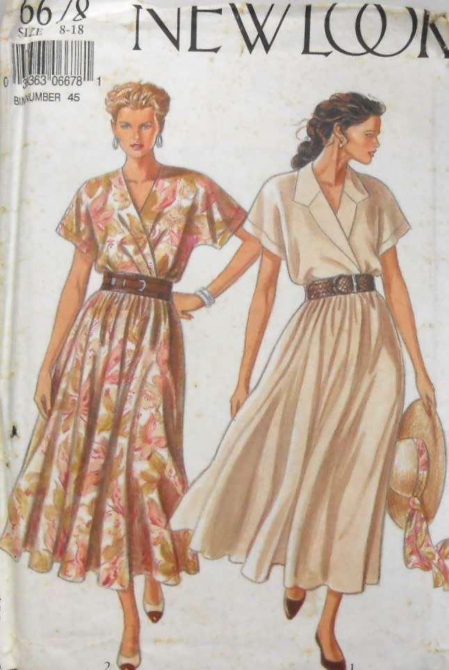 Patterns - NEW LOOK PATTERNS 6678 DRESS WITH COLLAR/NO COLLAR SIZE 8-18 ...