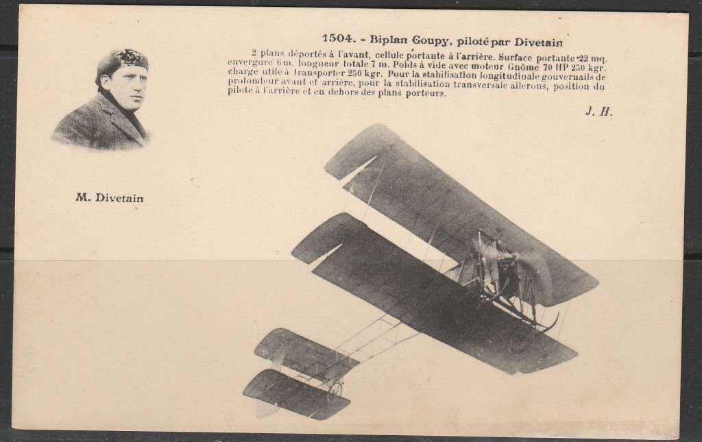 Bulklots and Thematic Collections - POST CARD SHOWING A BIPLANE FLOWN ...