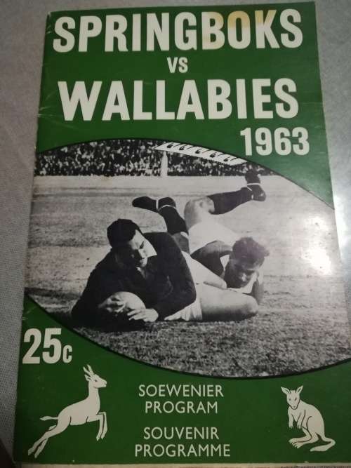 Sporting Memorabilia - Springboks vs Wallabies Rugby Programme 10 ...