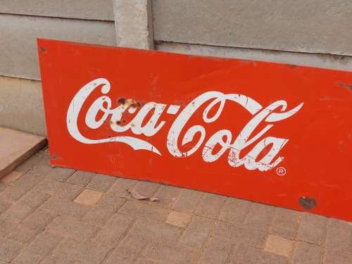 Signage - Huge Original Coca-Cola Stadium Screenprinted Metal Sign for ...