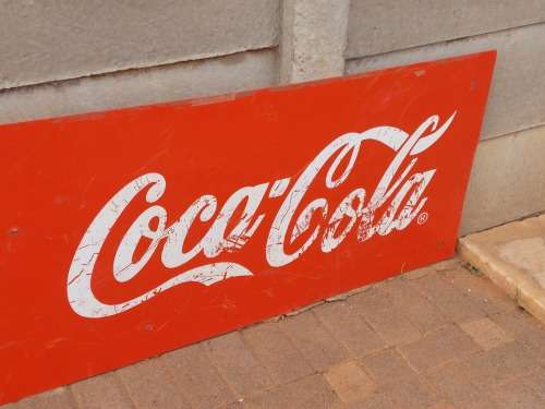 Signage - Huge Original Coca-Cola Stadium Screenprinted Metal Sign for ...