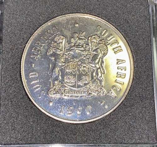 One Rand - SOUTH AFRICA PROOF SILVER R1 -- 1990 -- 80% SILVER R1 ...