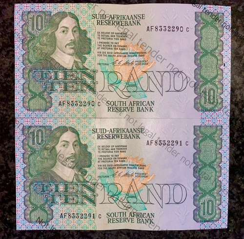 CL Stals - CL STAL R10 IN SEQUNCE AF8332290-291--AUNC 1990 FIRST ISSUE ...