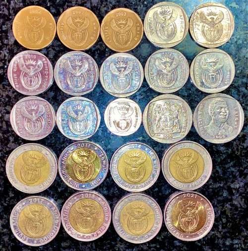 Five Rand - COMPLETE SET OF ALL SOUTH AFRICAN COMMEMORATIVE COINS 1994 ...