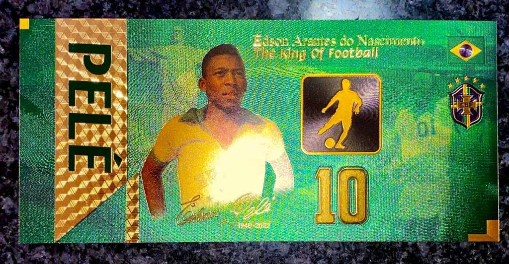 Trading Cards - BRAZIL - THE KING OF FOOTBALL - PELE - COLORIZED GOLD ...