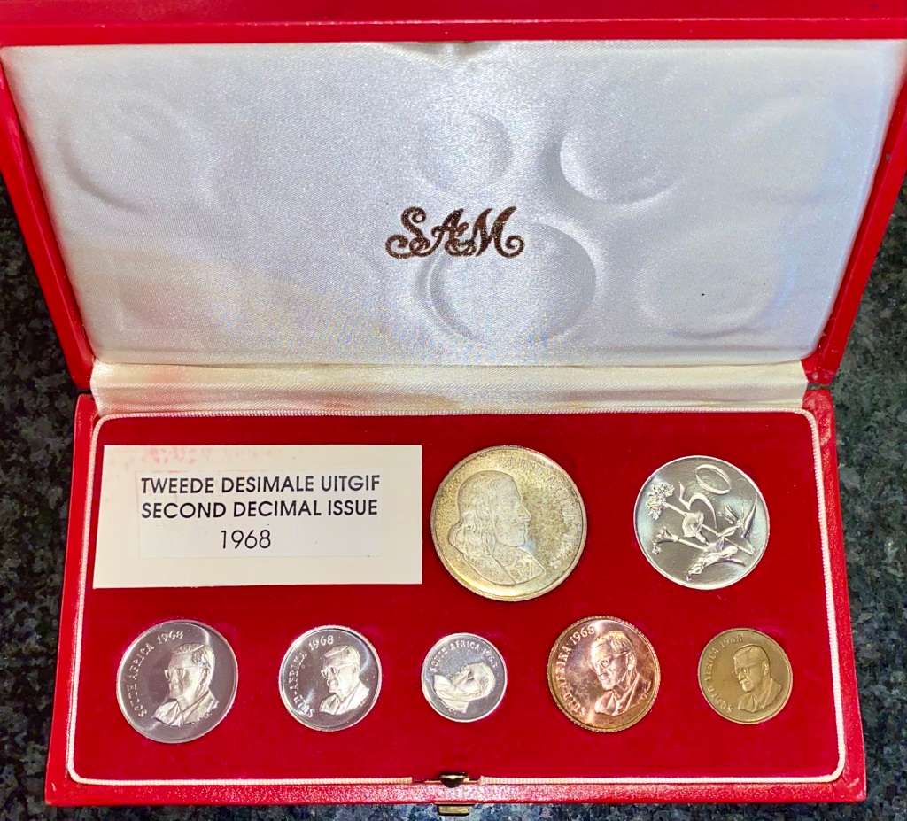 Proof Sets - SOUTH AFRICA PROOF SET SILVER R1 TO 1 CENT -- 1968 ...