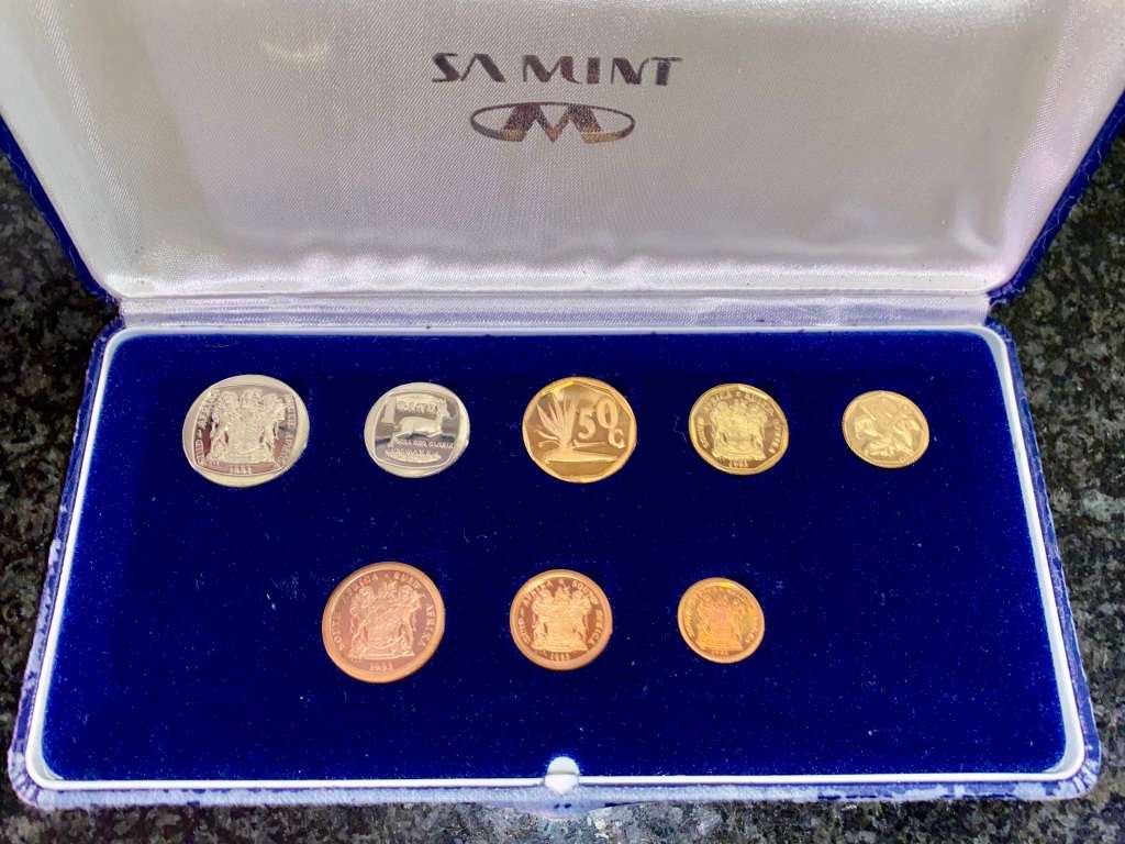 Proof Sets - S A MINT PROOF COIN SET R2 TO 1 CENT - 1993 - IN BLUE S A ...