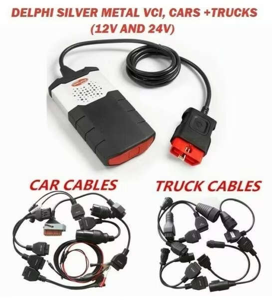 Other Parts & Accessories - 2021 DELPHI SILVER VCI WITH 8 PC CAR CABLE ...
