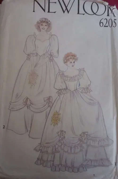 Patterns - NEW LOOK PATTERNS 6205 BRIDAL DRESS SIX SIZES IN ONE 8 - 18 ...