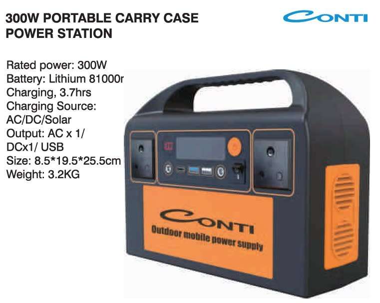Solar Power Stations - Conti 300W Portable Power Station with Lithium ...