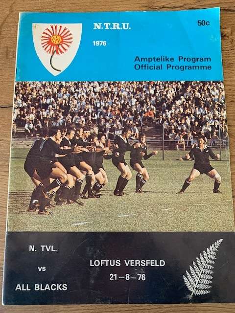 Sporting Memorabilia - Rugby Programme - Northern-Transvaal vs All ...
